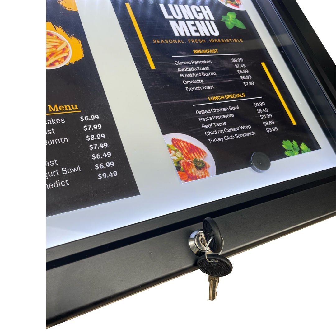 2xA4 Led Işıklı Restoran Menü ve Bilgi Panosu Kilitli Su Geçirmez İç ve ...