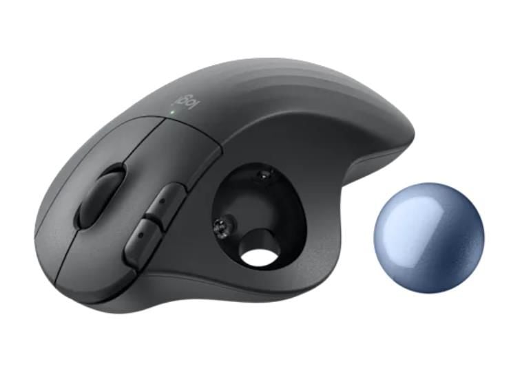 Logitech M575 Kablosuz Ergonomik Trackball Kurumsal Mouse - Siyah & Gri,