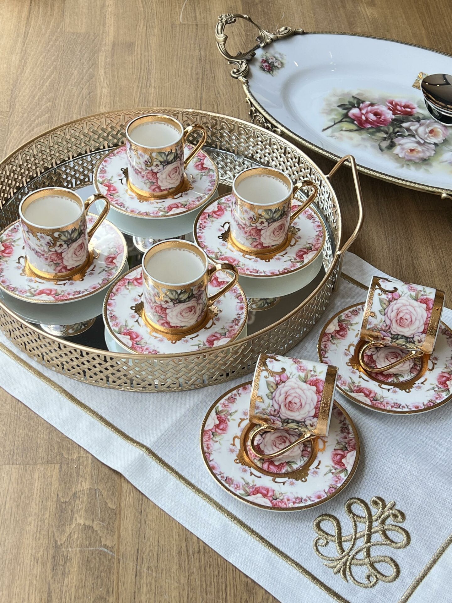 Turkish Coffee Cup 24K Sultan 12 Pieces for 6 People