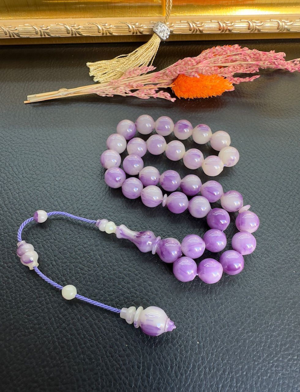 Mor Renk Küre Model Eski Alman Katalin Tesbih - Eski Katalin Tesbihler