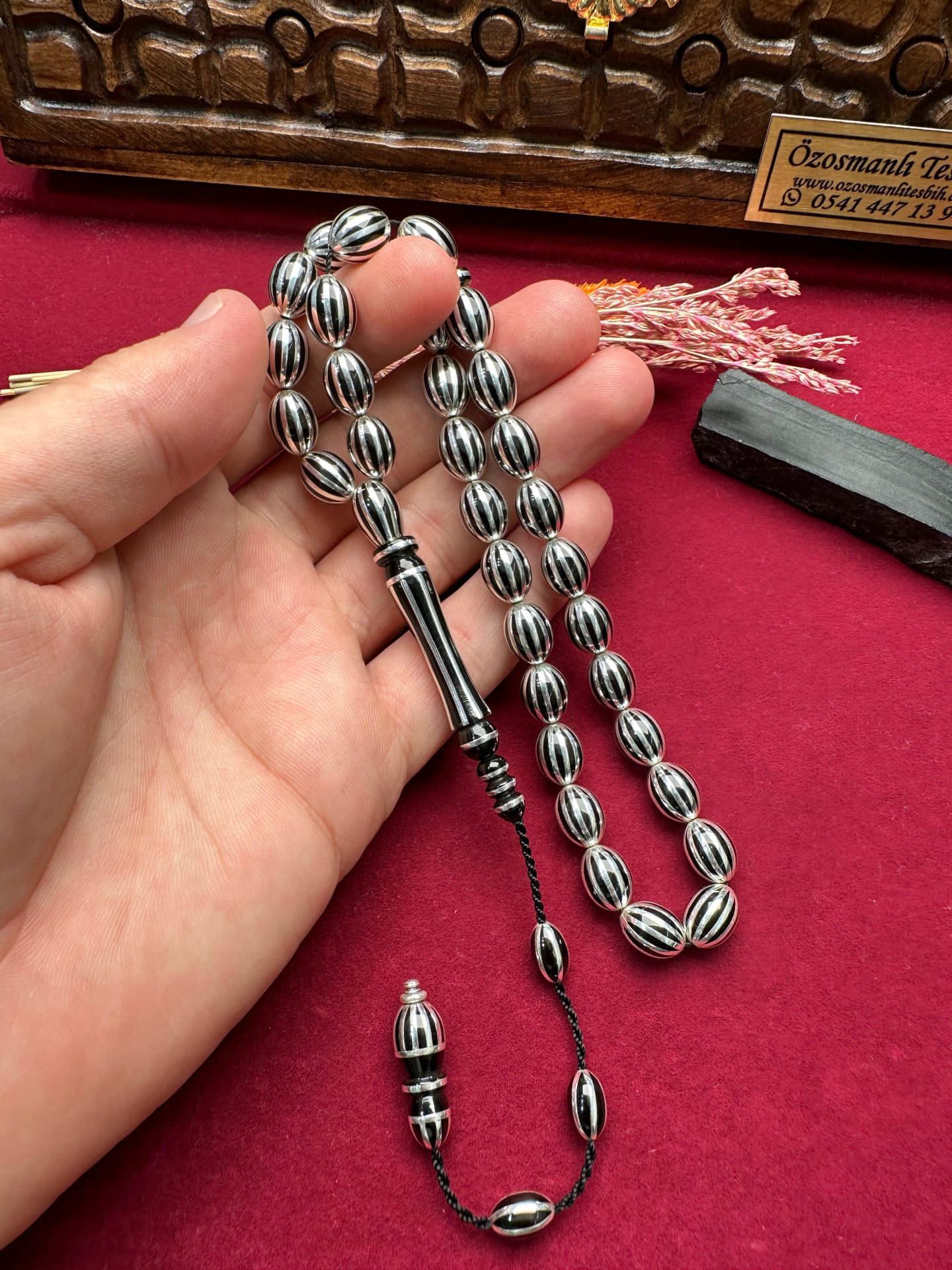 Beyzi Model Gümüş Yarma Erzurum Oltutaşı Tesbih - Erzurum Oltu Taşı ...