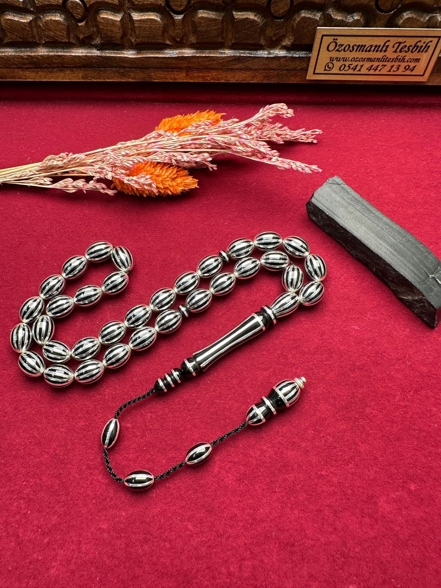 Beyzi Model Gümüş Yarma Erzurum Oltutaşı Tesbih - Erzurum Oltu Taşı ...