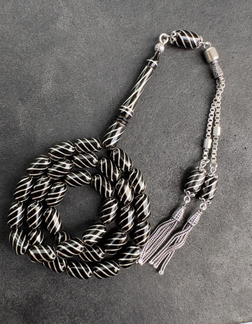 Kapsül Model Yarma İşlemeli Oltu Tesbih - Oltu Tesbihler