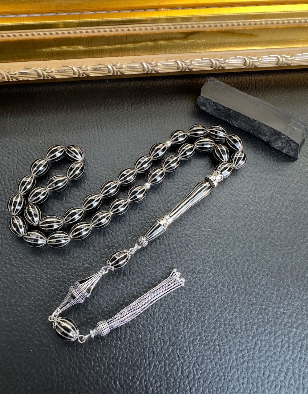 Beyzi Model Gümüş Yarma İşlemeli Erzurum Oltu Taşı Tesbih - Erzurum ...