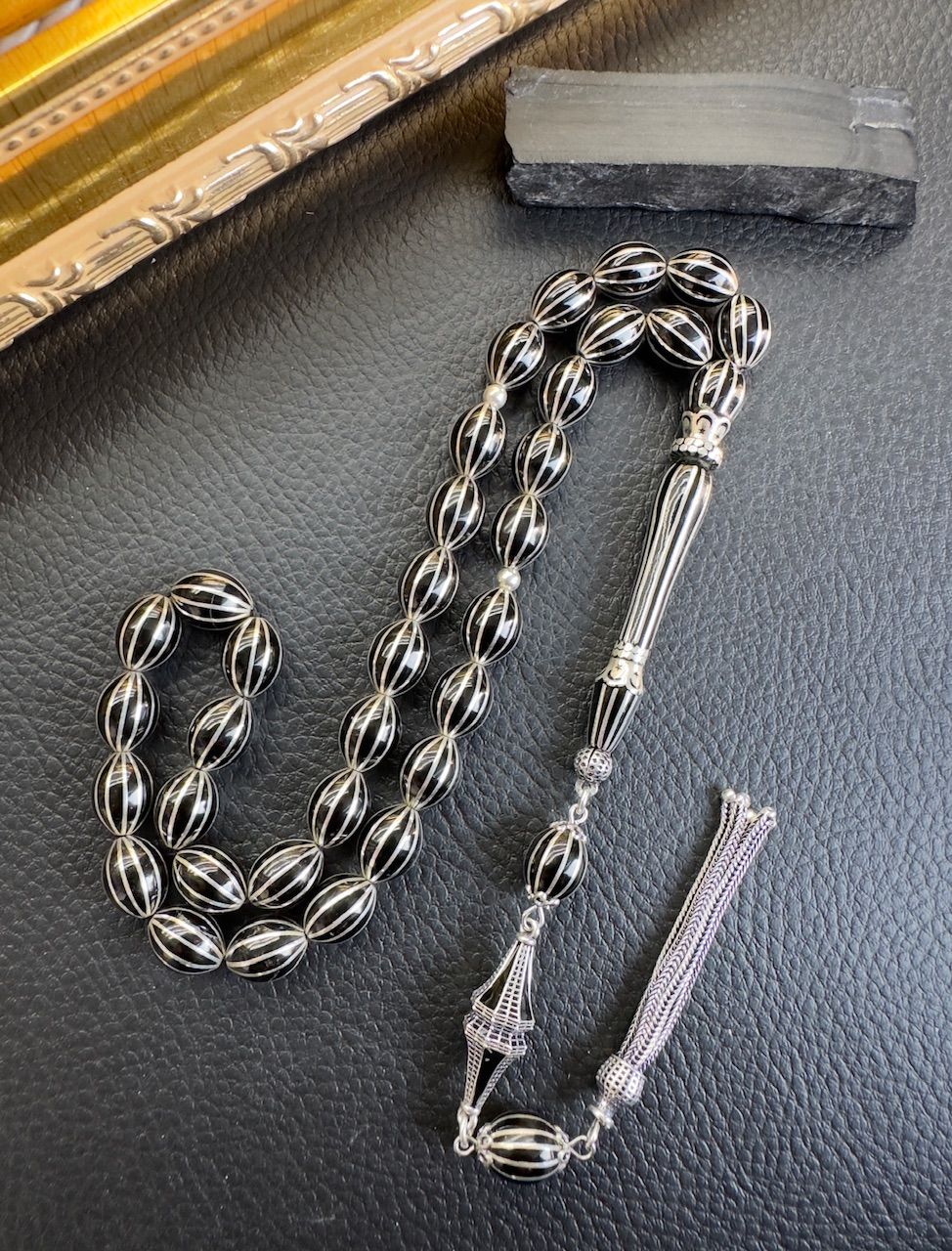 Beyzi Model Gümüş Yarma İşlemeli Erzurum Oltu Taşı Tesbih - Erzurum ...