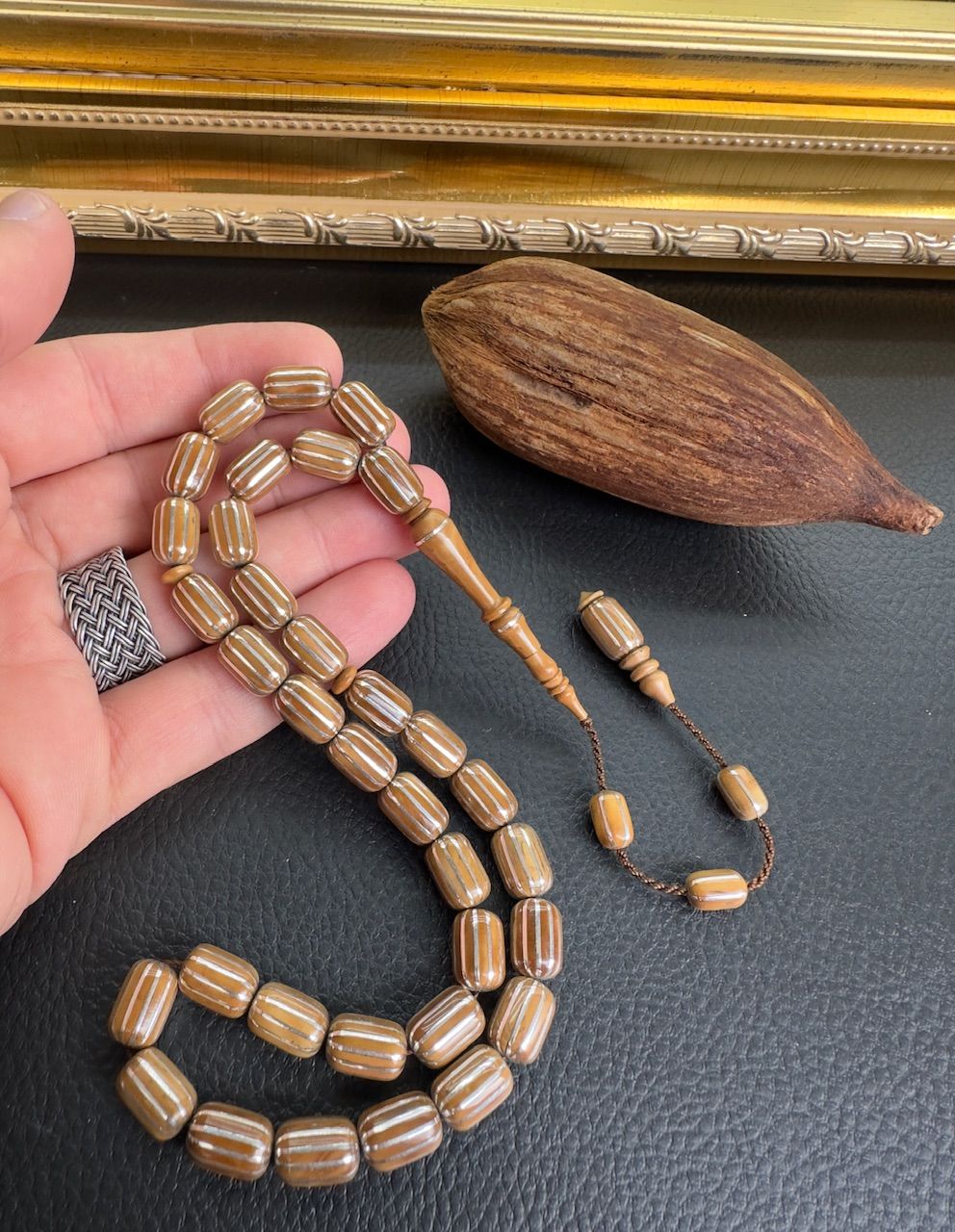 Kapsül Model Gümüş Yarma İşlemeli Kuka Tesbih - Kuka