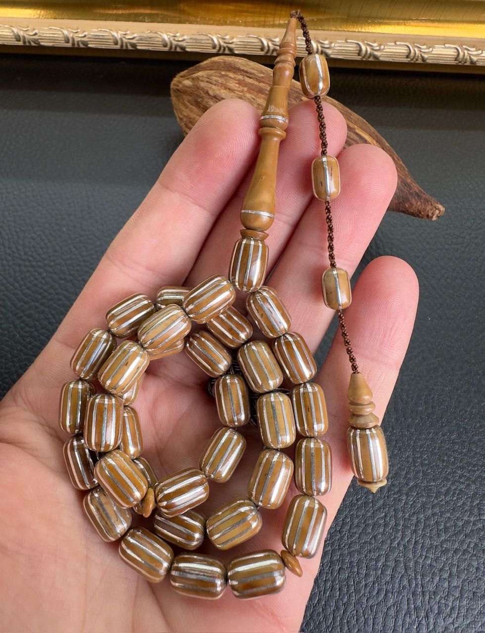 Kapsül Model Gümüş Yarma İşlemeli Kuka Tesbih - Kuka