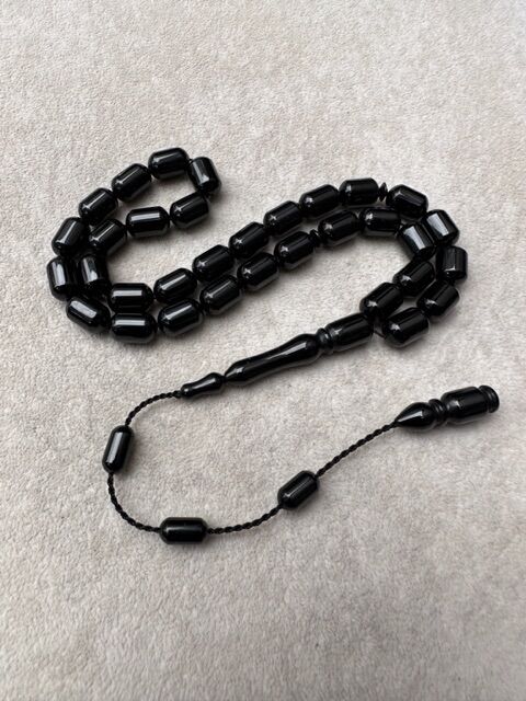 Kapsül Model Sade Oltu Taşı Tesbih - Erzurum Oltu Taşı Tesbihler