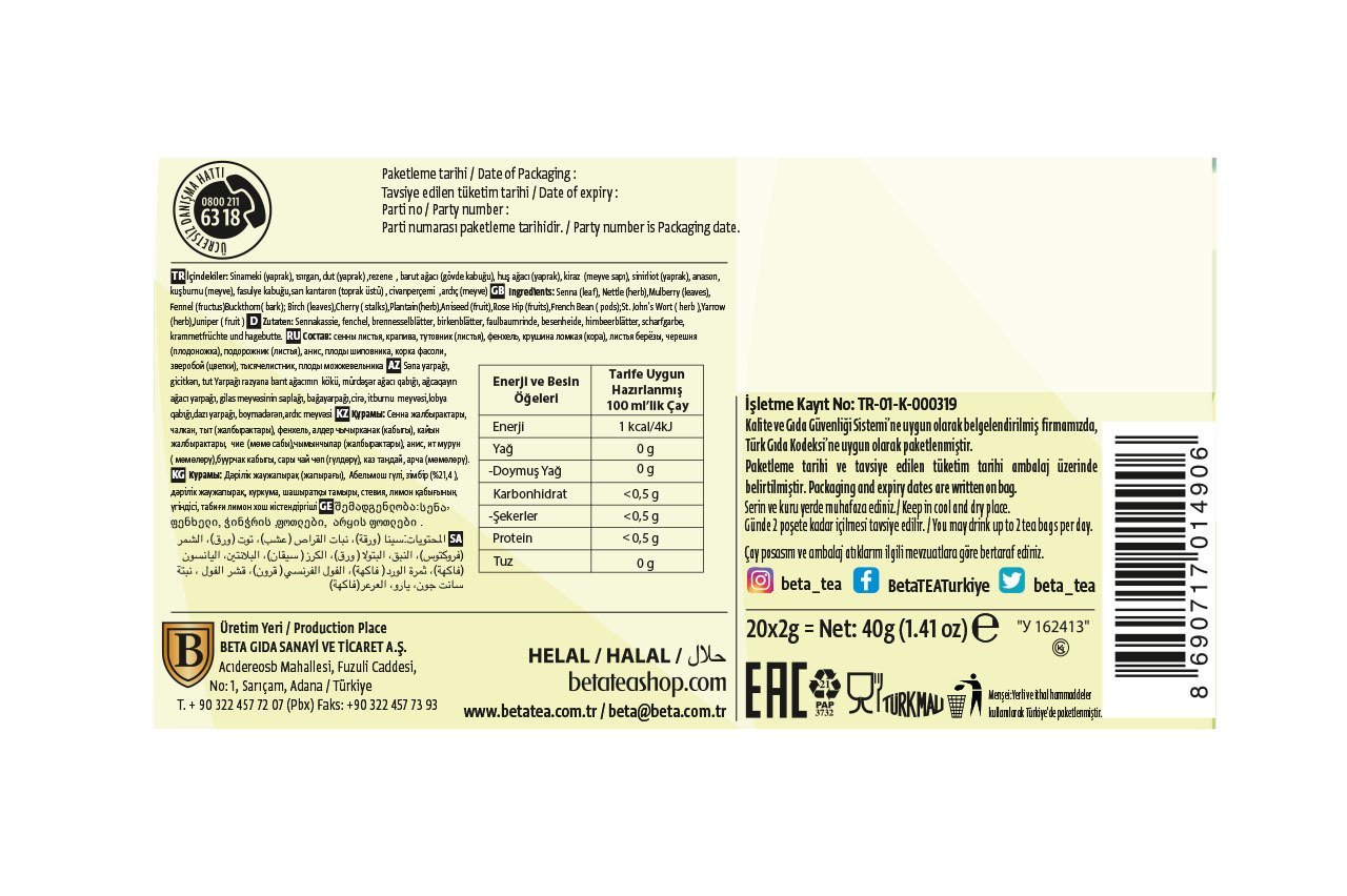 Karışık Çay 20 Adet - Beta Welltea Reform Collection - Hemen Satın Al ...