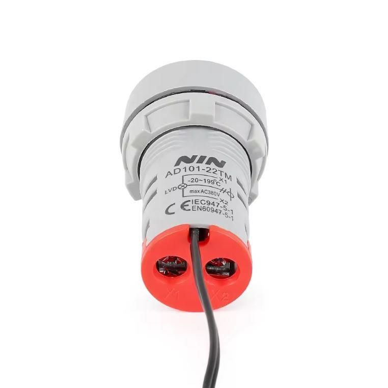 Dijital Termometre Yuvarlak Kırmızı 22mm 220v AD101-22TM 1m Kablolu -20 ...