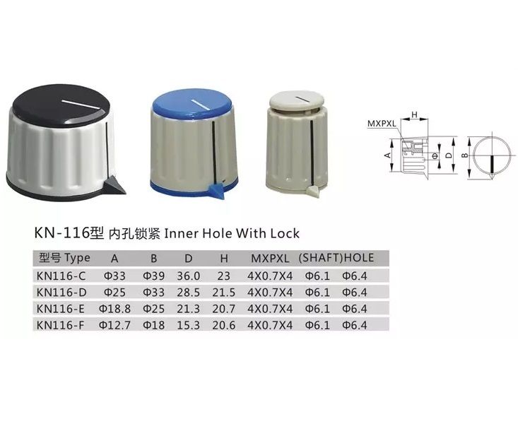 Pot Düğmesi Gagalı KN116-E Mavi Göbekten Vidalı ( Pot Başlığı ) I 30,79 TL I Hatfon Elektronik ...