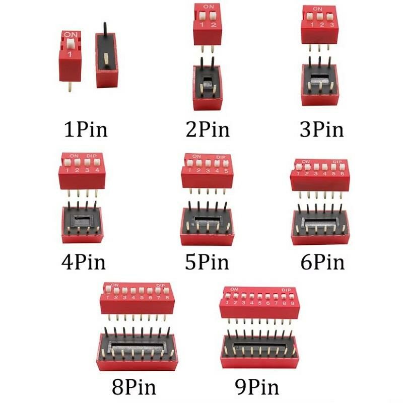 45 Adet Dip Switch Seti 1-9 Pin 2,54mm 9 Çeşit Şeffaf Çantada I 382,76 ...
