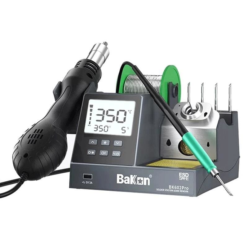 Bakon BK602 Pro İntelligent Isı Ayarlı 2 in 1 Havya İstasyonu I 12.134 ...
