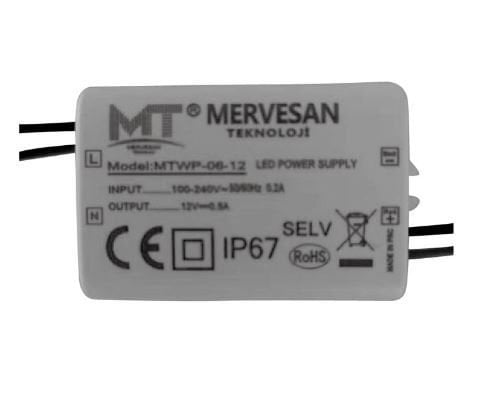 Mervesan Mswp / Mtwp-06-12 12v Dc 0,5a Sabit Voltaj Plastik Kasa Adaptör İp67 I 156,38 TL I ...