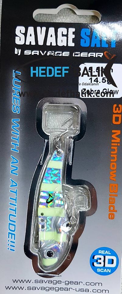 Savagear 3D Minnow Vibrasyon Blade 3.5cm 4gr Zebra Glow Savage gear Lrf Sahteleri | Hedef Balıkta
