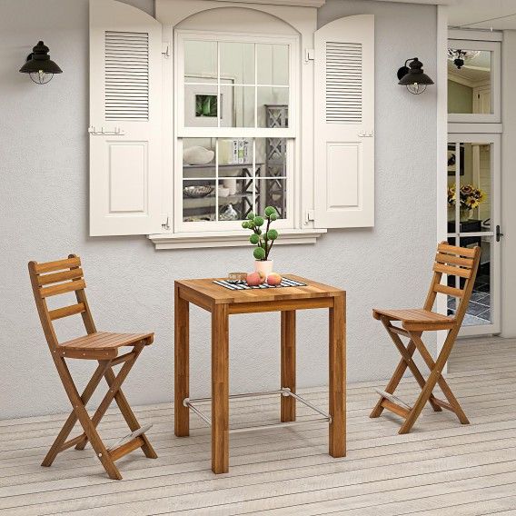 Masif Ahşap Bar Masası (75X75X95) CHICAGO İnterbuild - kolayyapi.com