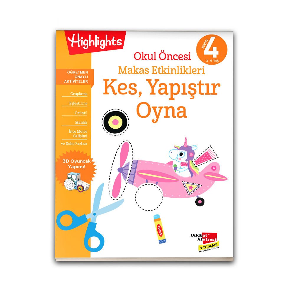 Okul Öncesi Makas Etkinlikleri Kes Yapıştır Oyna 4 Seviye