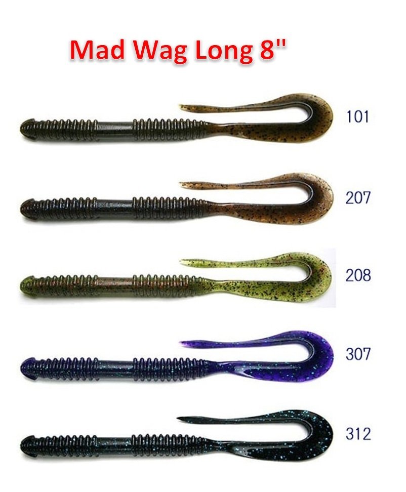 Keitech Mad Wag Long 8'' #208 Watermelon PP. Red