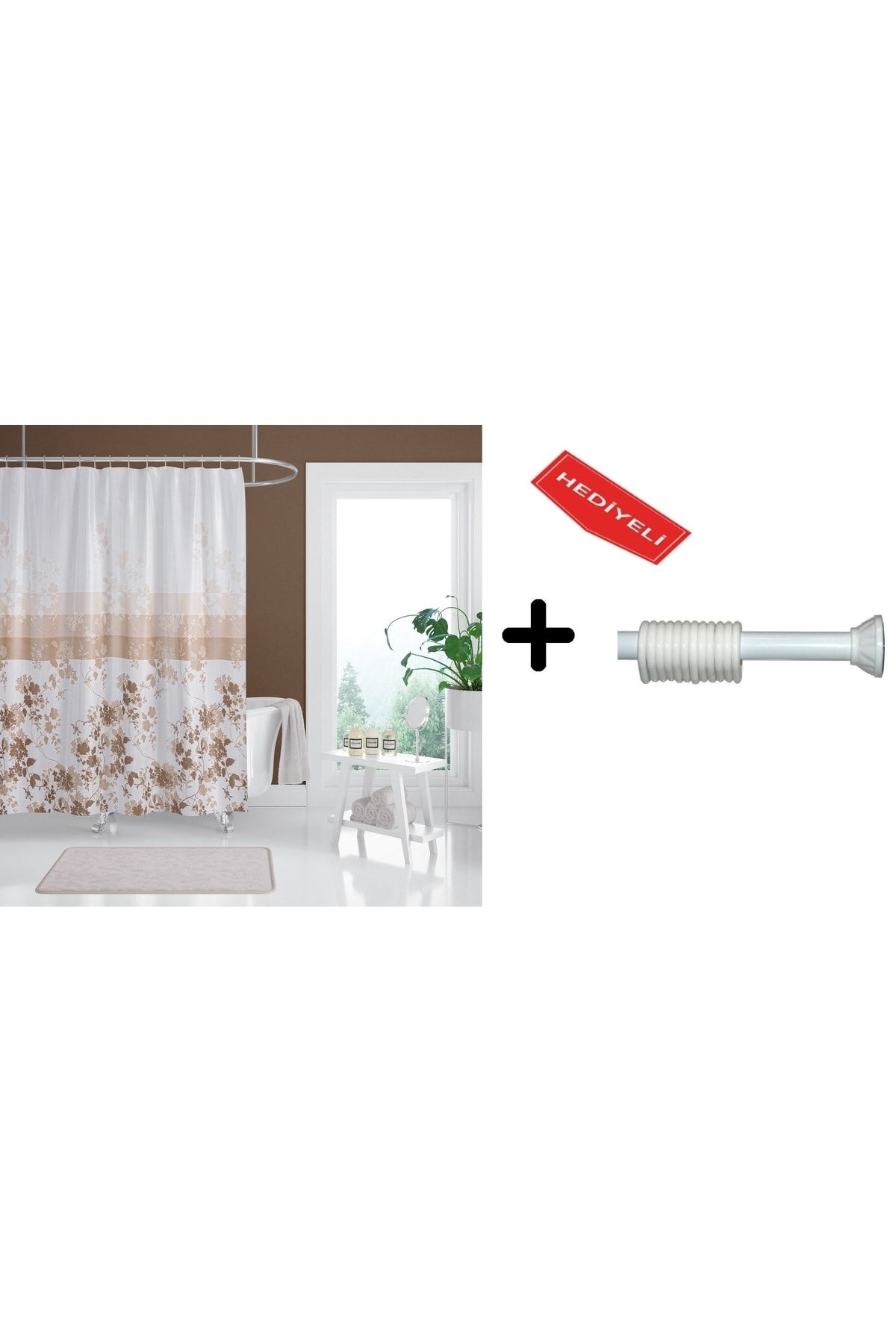 Banyo Duş Perdesi 4131 120x200 Perde Borusu Askı Aparatı 90x130 ...