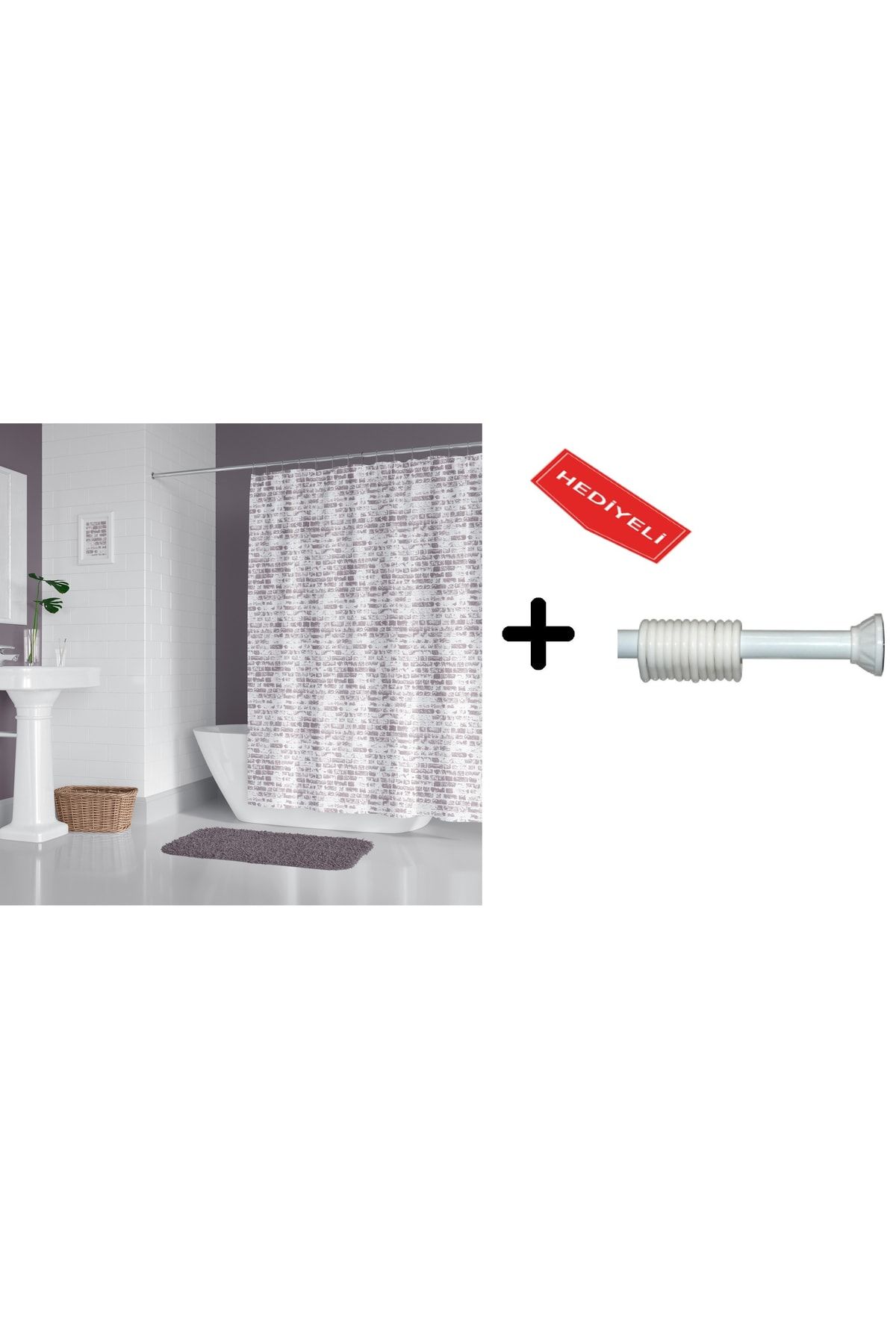 Banyo Duş Perdesi 1406 120x200 Perde Borusu Askı Aparatı 90x130 ...