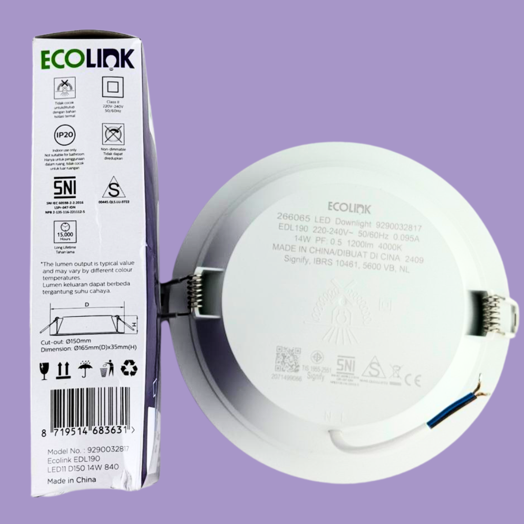 Ecolink EDL190 LED11 D150 14 Watt slim downlight LedAydinlatma.com ...