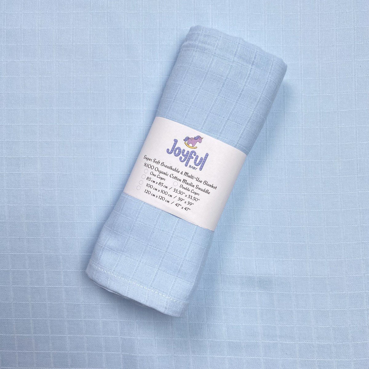 Toz Mavi Müslin Örtü - Kumaş Marketi