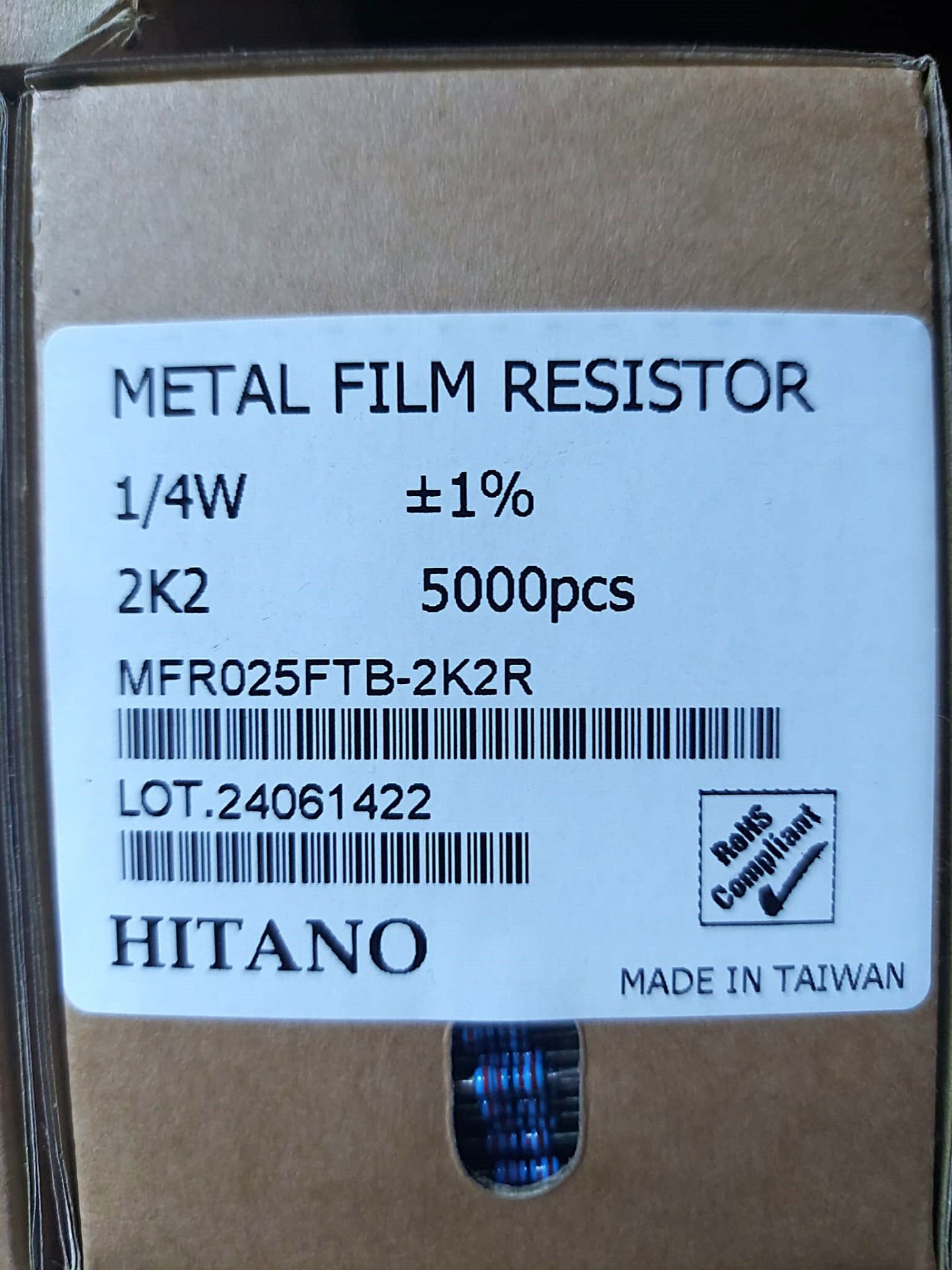 2K2 1/4W %1 METAL FİLM DİRENÇ