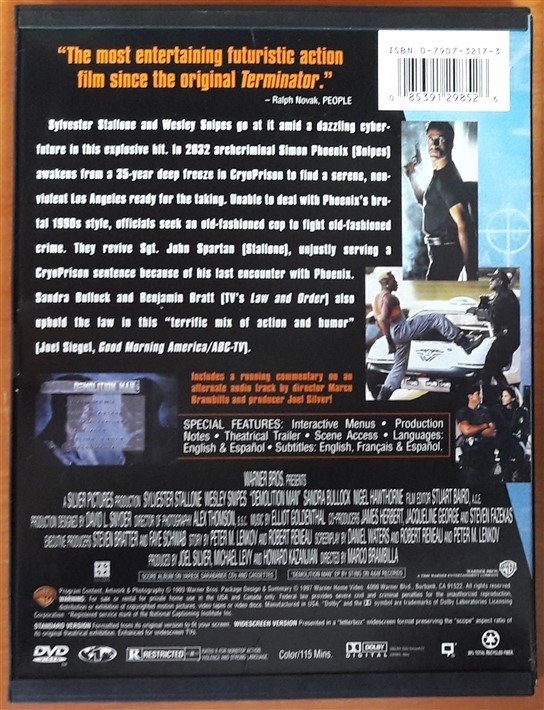 Demolition Man Sylvester Stallone Wesley Snipes Snapcase Dvd 2 El