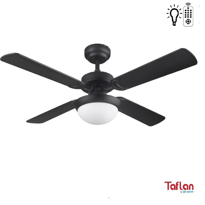 Taflan L42043 Uzaktan Kumandalı Lambalı Tavan Vantilatörü Siyah