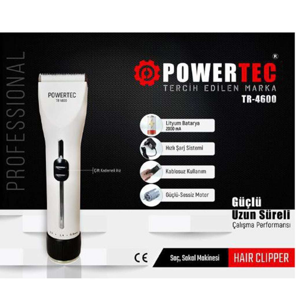 Powertec TR4600 Şarjlı Profesyonel Saç Sakal Kesme Tıraş Makinesi - 4. ...