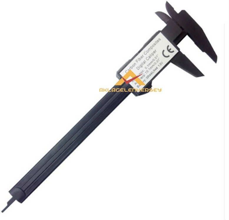 Süper Hassas Dijital Ölçme Aleti Kumpas Karbon Fiber Gövde Lcd Ekran ...