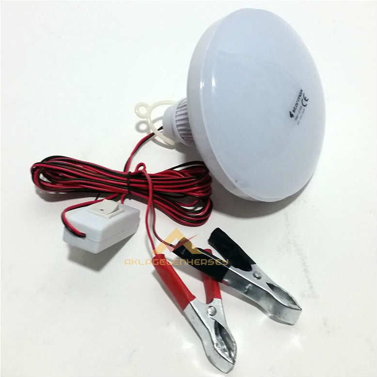 AKÜ KUTUP BAŞI BAĞLANTILI 4 METRE KABLOLU 12 VOLT 24 WATT ÇOK AMAÇLI ...