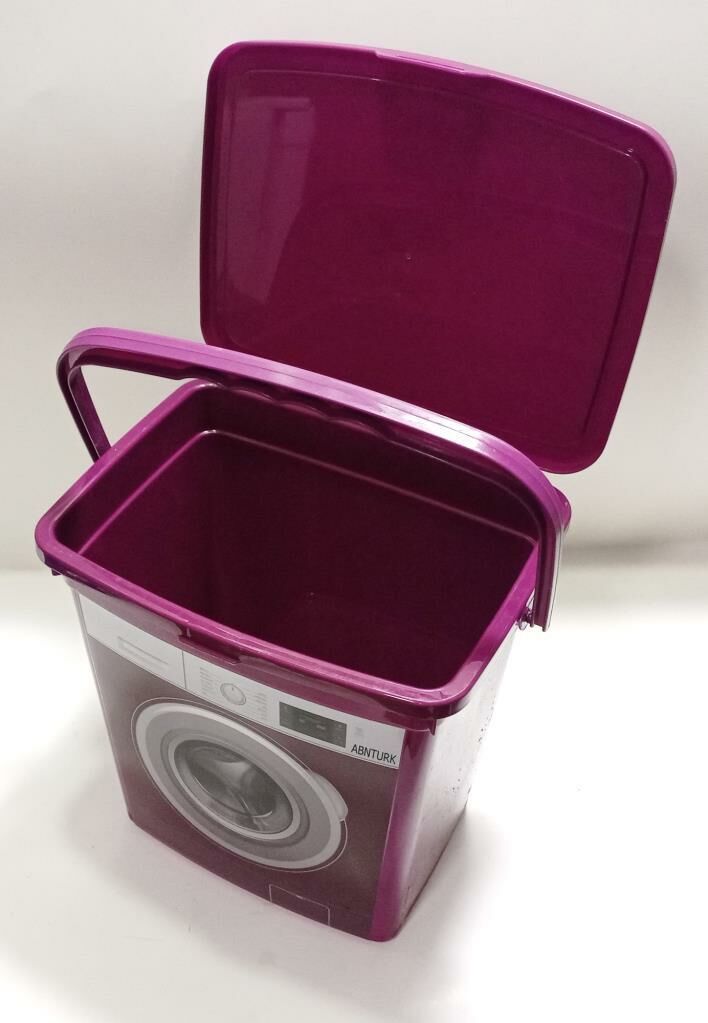 Mor Renk Çamaşır Makinası Dizayn Çok Amaçlı Kapaklı Kova 6 LT Detarjan ...