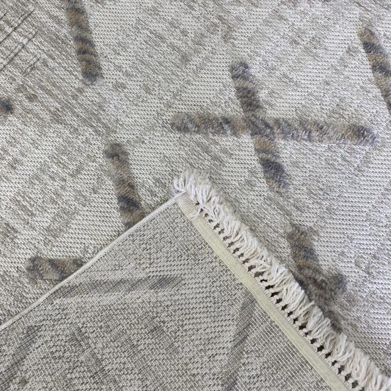 Bukle Koleksiyonu Gri Bej Kesme Halı 0092a | reformhali.com