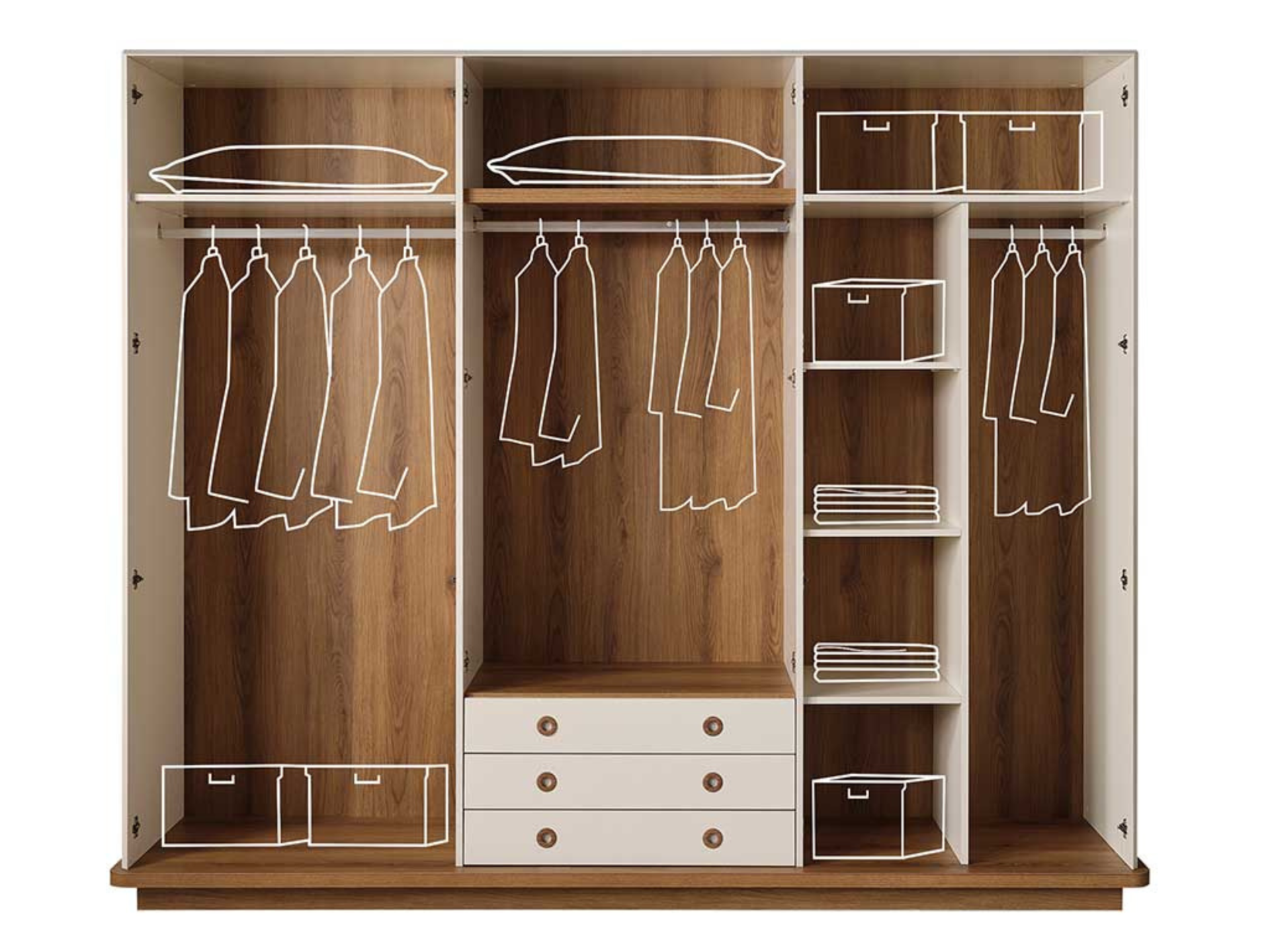 Prag Yatak Odası(Dolap) - Mobilyabazari 6 Kapılı Dolap