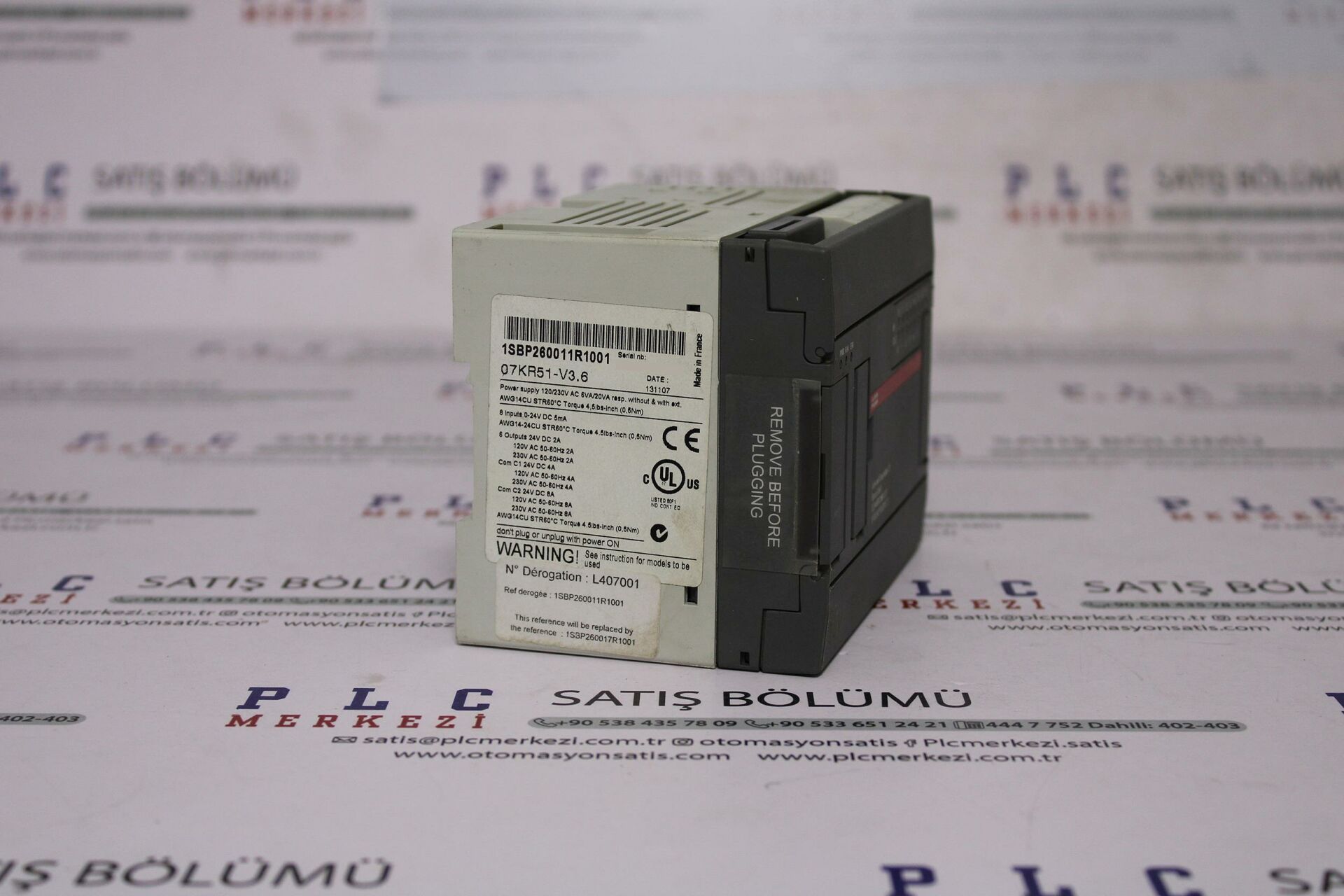 1SBP260011R1001 ABB PLC 07KR51 AC31 8DI/6DO-RELAY | PLC Merkezi - Otomasyon Satış