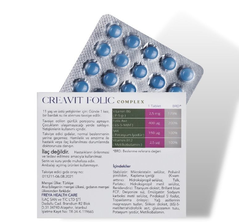 CreaVit Folic Complex Folik Asit 30 Tablet