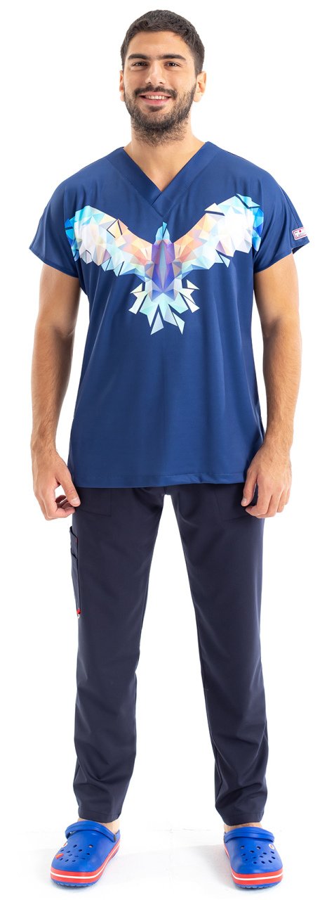 Kartal Desenli Erkek Doktor Üst forma-Desen 56