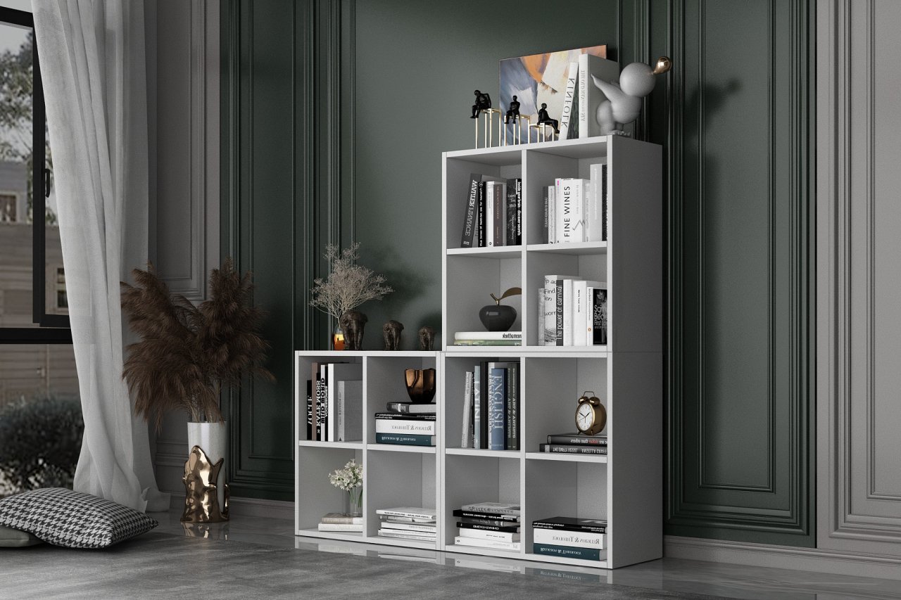 Rafli Kitaplik 130 Cm Beyaz KTP-1267