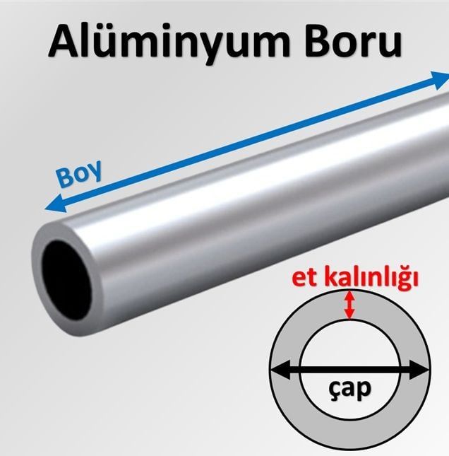 30 mm Alüminyum Boru 2 mm - 3 adet 2 metre