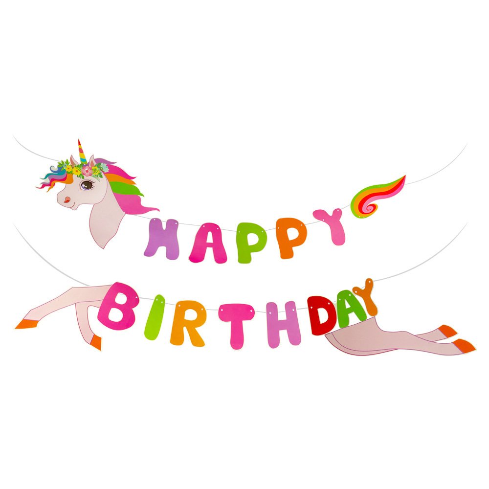 Unicorn Happy Birthday Banner Süs | Unicorn Doğum Günü Parti Malzemeleri