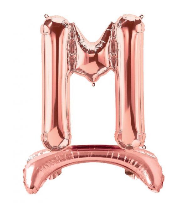 Ayaklı M harf Rose Gold | Harf Folyo Balonlar