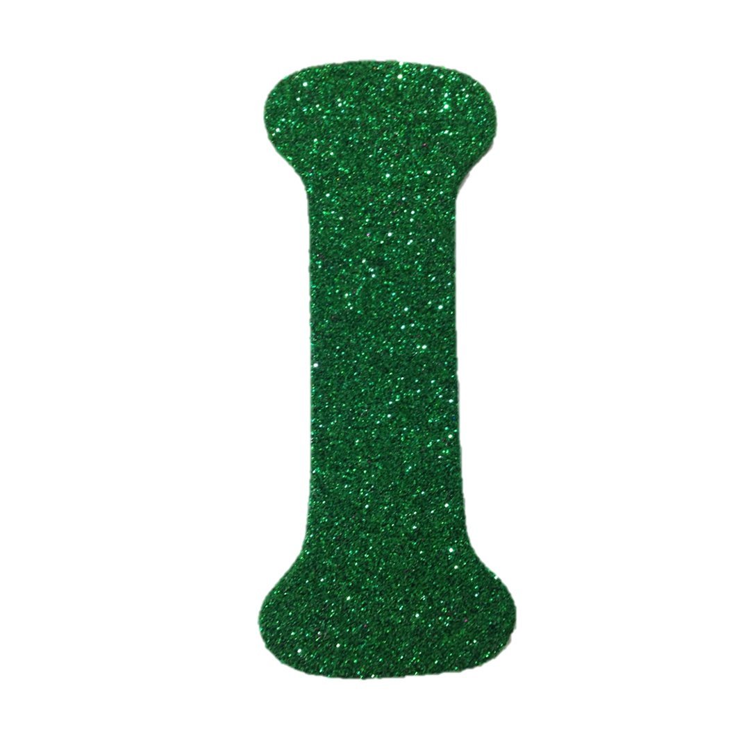 I Harfi Yeşil Simli Eva 12 cm | Eva Harf Sticker