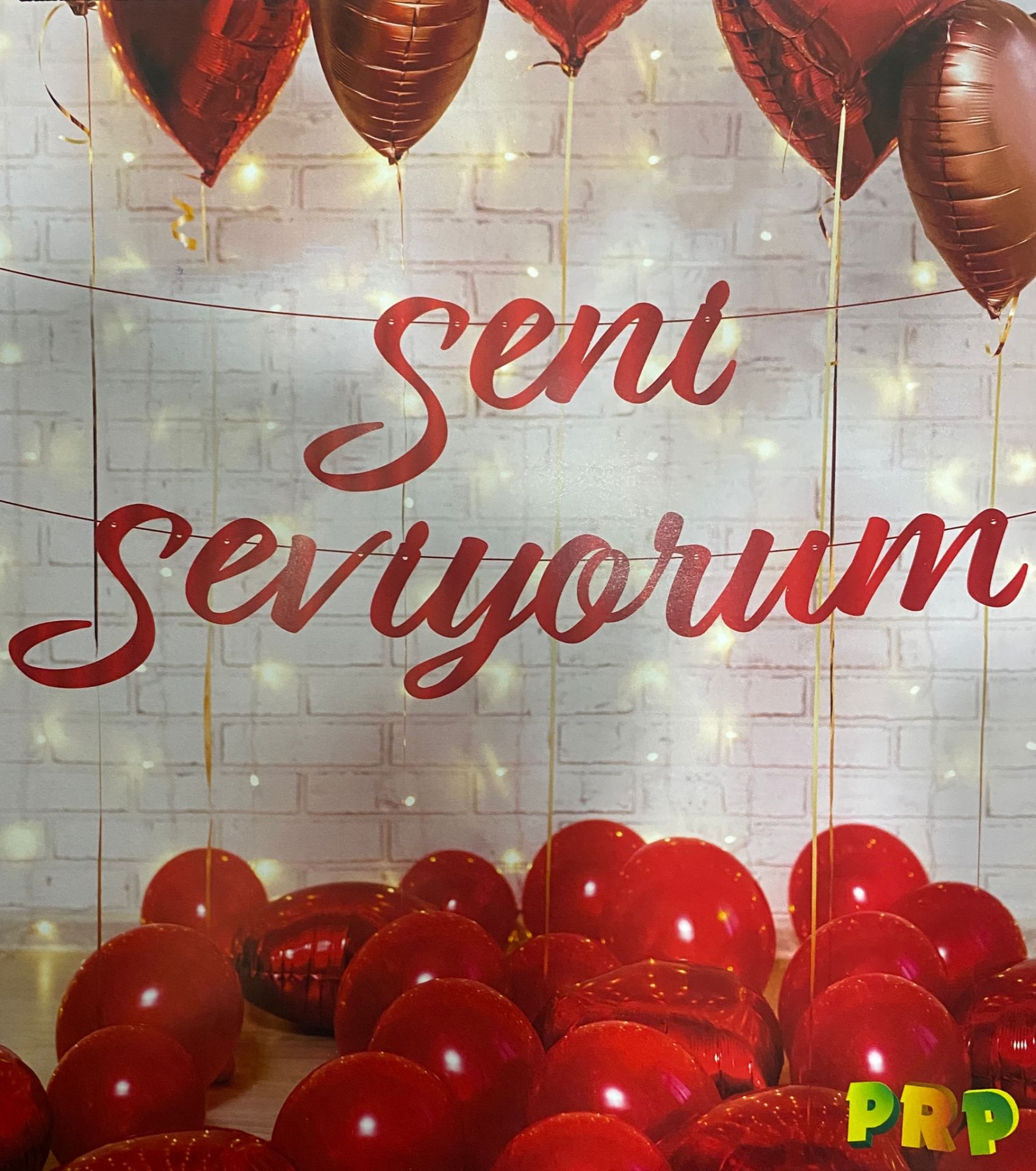Seni Seviyorum Metalik Kırmızı Banner | Sevgililer Günü Ürünleri ...