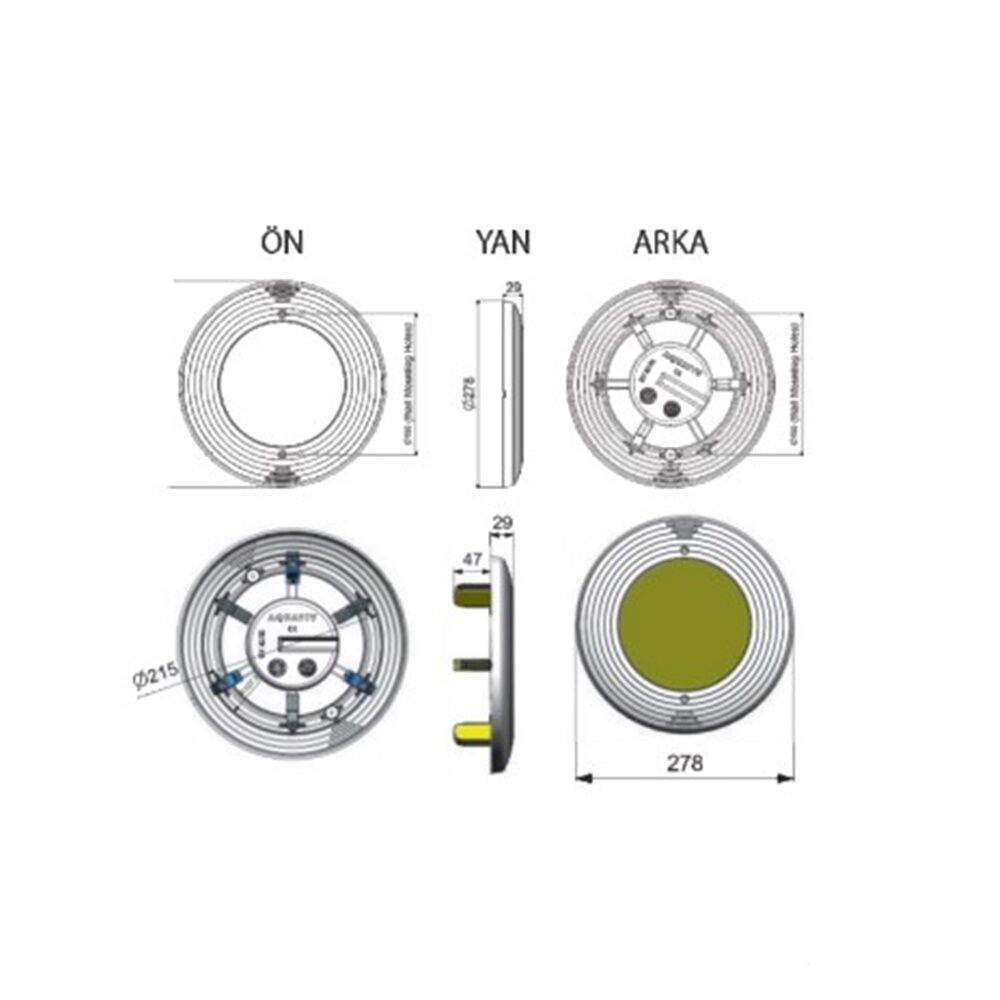 33 Watt Smart Sıva Üstü Beyaz Çerçeve+Ampul Mavi