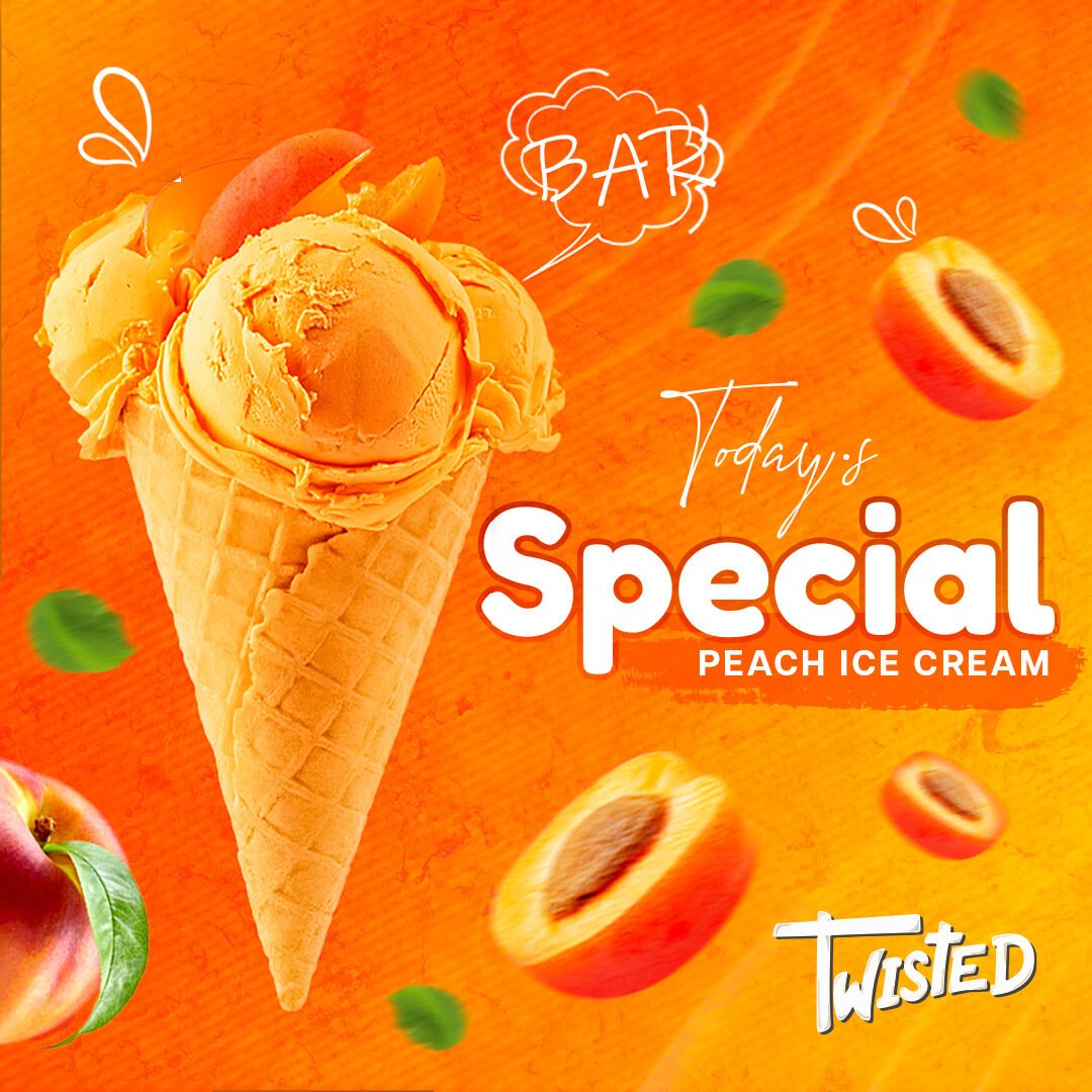 Twisted Peach Ice Cream