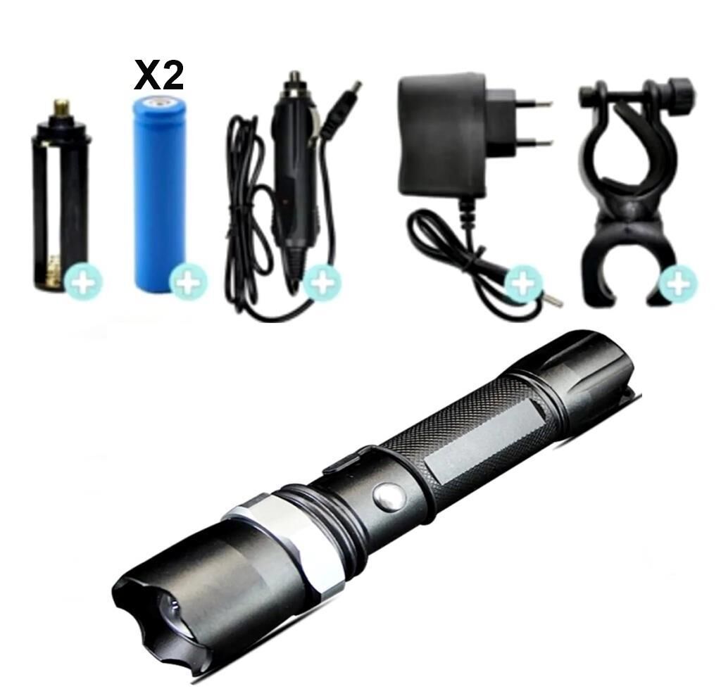 Profesyonel Şarjlı El Feneri Uzun Menzilli Şarjlı Zoomlu Süper Güçlü ...