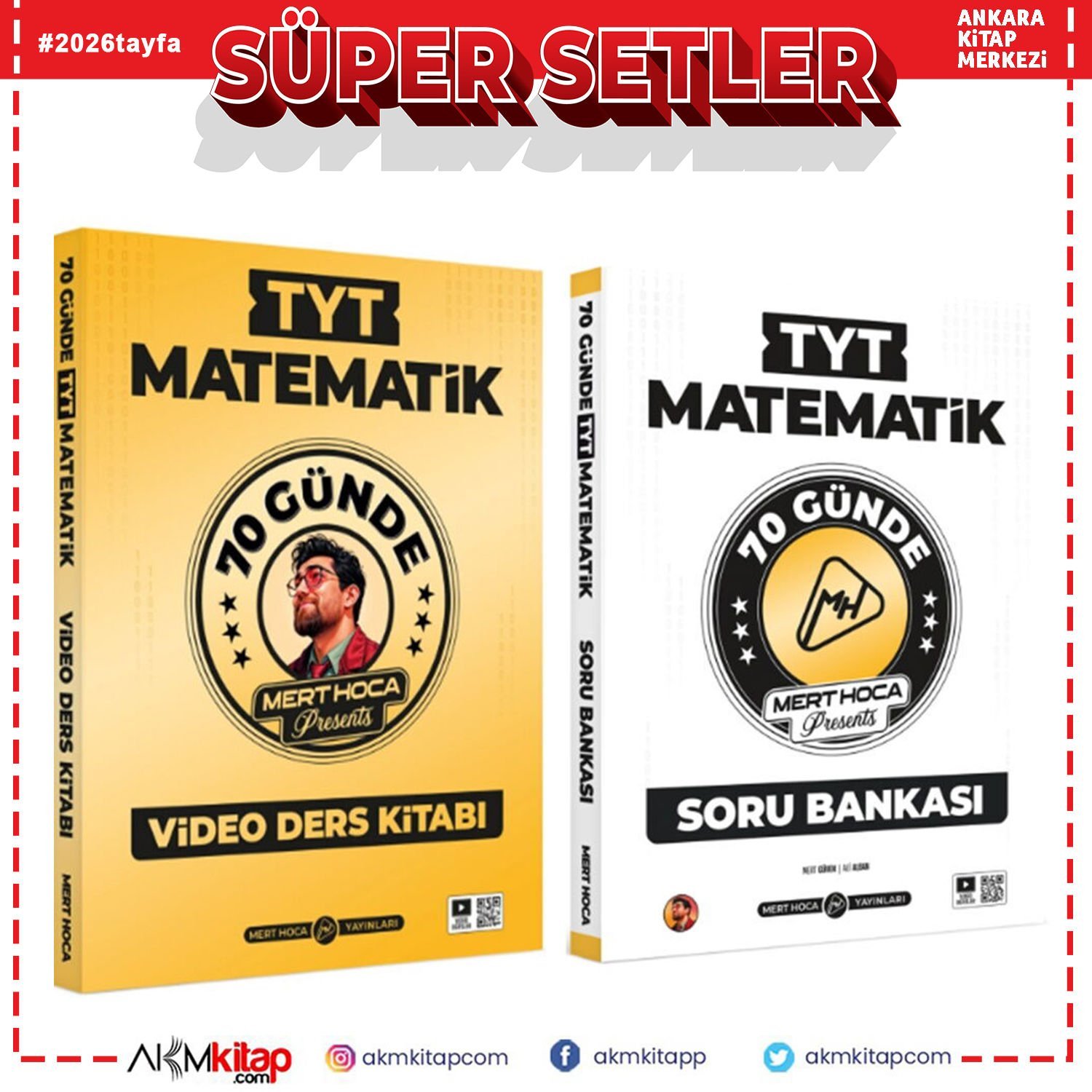 Mert Hoca TYT 70 Günde Matematik Kampı ve Soru Bankası Seti 2 Kitap | Akm Kitap