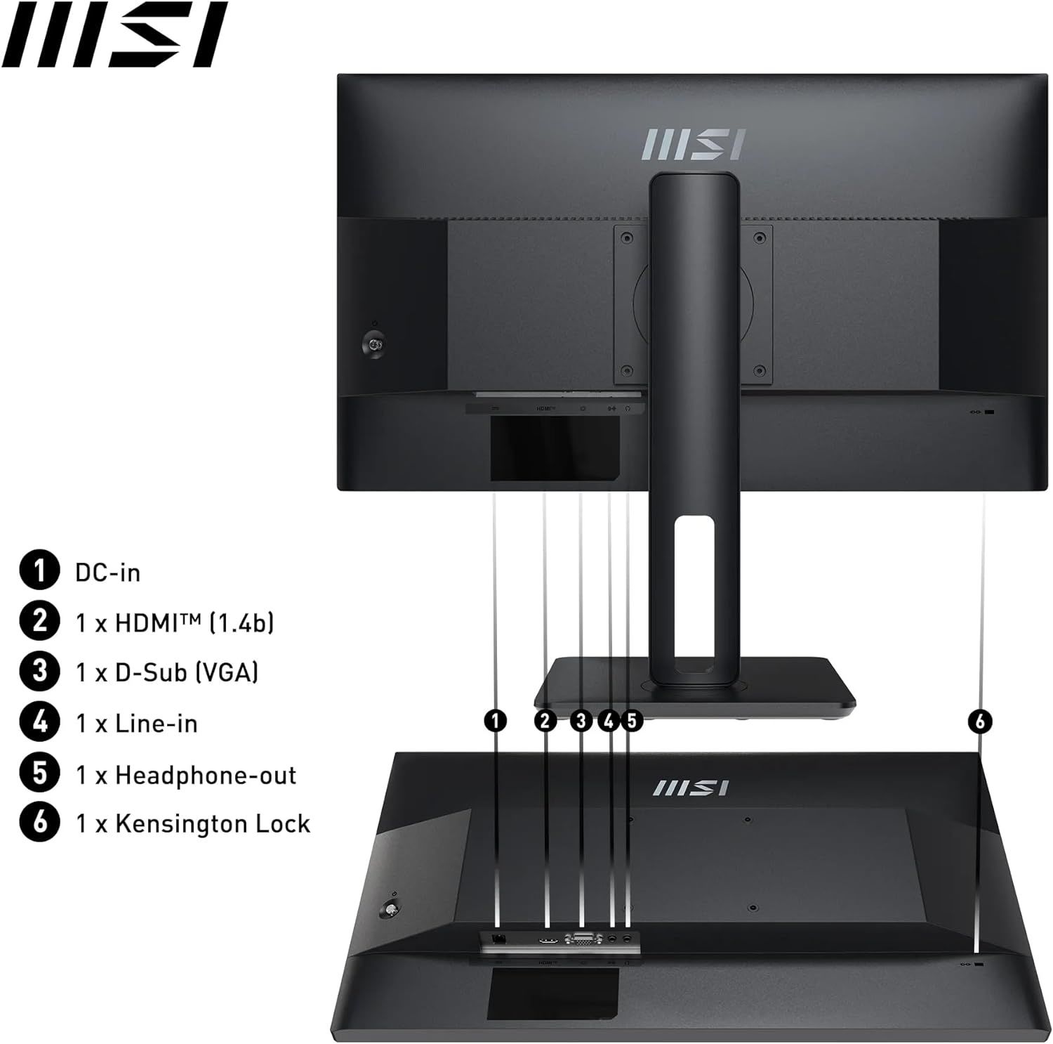MSI PRO MP251P FHD FLAT IPS 100HZ 1MS 24.5'' ADAPTIVE-SYNC PİVOT MONITOR