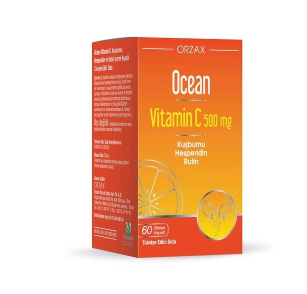 Orzax Ocean Vitamin C 500 Mg 60 Bitkisel Kapsül